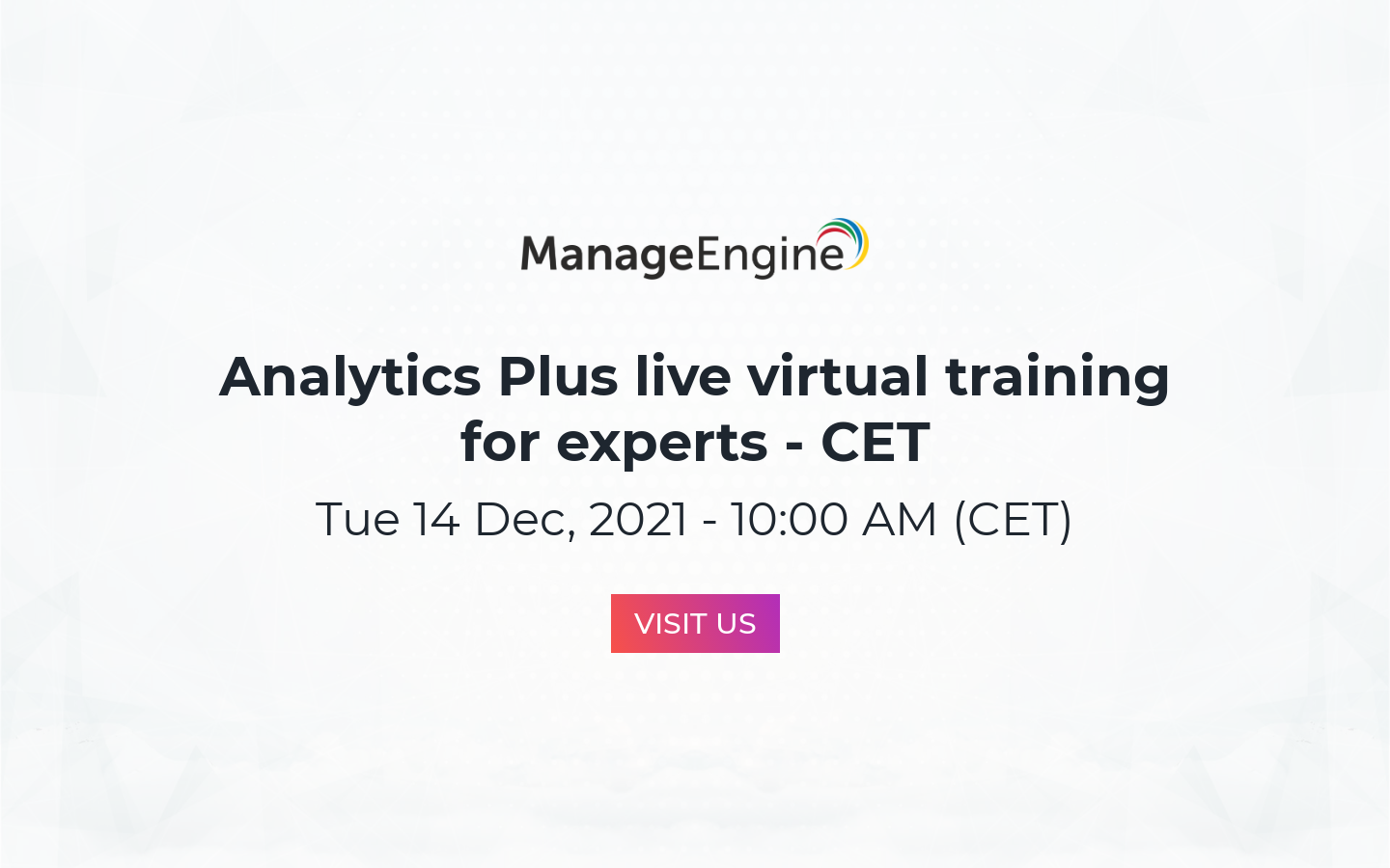 Analytics Plus live virtual training for experts - CET